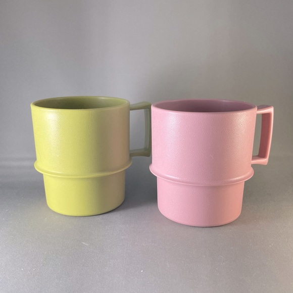 Tupperware | Kitchen | Vintage Tupperware Mugs Avocado Green Dusty Rose ...